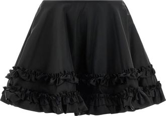 Ganni Femme, Jupes, Noir, Taille: 40 FR Duchesse Nylon Mini Frill