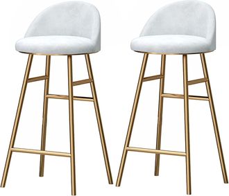 Generic Barhocker in Tresenh&ouml;he (66/76 cm) mit R&uuml;cken- und Fu&szlig;st&uuml;tze, samtbezogen, geeignet f&uuml;r K&uuml;cheninseln, Tragkraft: 150 kg