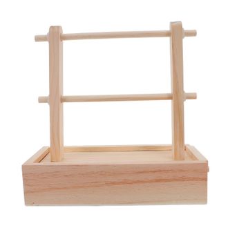 Artibetter Holz Garnhalter Doppellagig mit Abnehmbarer Spule und Nadelbox Tragbarer Garnaufbewahrungsst&auml;nder f&uuml;r Stricken H&auml;keln Zerlegbares Garnregal f&uuml;r Handar