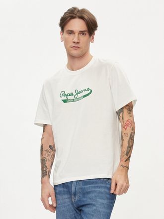 Pepe Jeans London T-Shirt Claude PM509390 &Eacute;cru Regular Fit