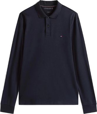 Tommy Hilfiger Homme, Tops, Bleu, Taille: XL Polo &agrave; Manches Longues Coupe Classique