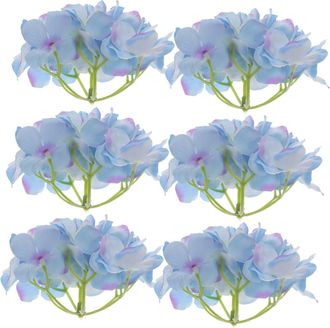 Cabilock 6stücke Künstliche Hydrangea Blumen Realistischer Kunstblumen Kopf Für Hochzeits Und Partydekoration Heimdekoration Hellblau