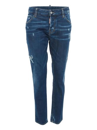 Dsquared2 jean pre-owned &agrave; effet us&eacute; - Bleu