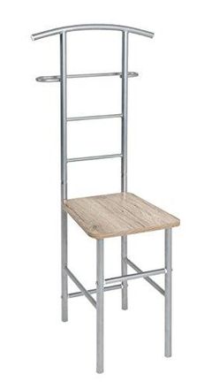 Haku Möbel Herrendiener alu, eiche San Remo, MDF, Metall - Maße: B 46 cm x H 109 cm x T 46 cm, Style: Modern