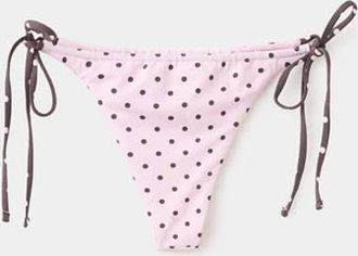 Mango Bas de bikini tanga &agrave; pois rose clair - Femme - XS - MANGO