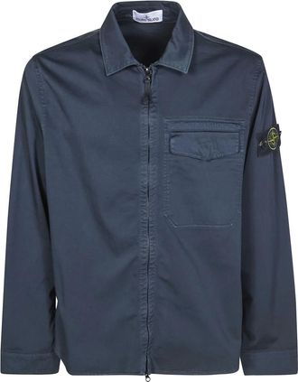 Stone Island Homme, Vestes, Bleu, Taille: XL Veste Zipp&eacute;e