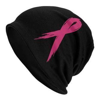 Generic Femme Homme Bonnet &Agrave; Revers Sensibilisation Au Cancer du Sein Bonnet dhiver Doux Bonnets Tricot&eacute; Chaud Bonnets De Ski pour Patinage Quotidien Ski