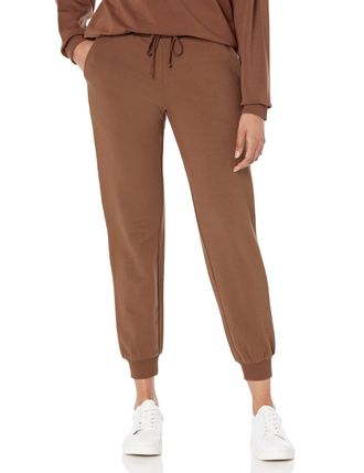The Drop Damen Grace Jogginghose, extra-weich, Stretch, Rippenbündchen, Kaffeebohnen, Small