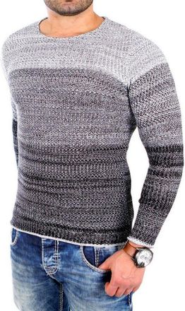 Reslad Strickpullover Reslad Strickpullover Herren Colorblock Crewneck Pullover RS-3106 (1-tlg) Colorblock Rundhalspullover