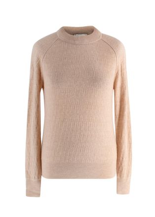 Forte_Forte Beige Ribbed Cashmere Top Size XS