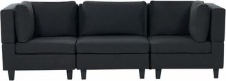 Beliani Modulsofa 3-Sitzer UNSTAD Stoff Schwarz