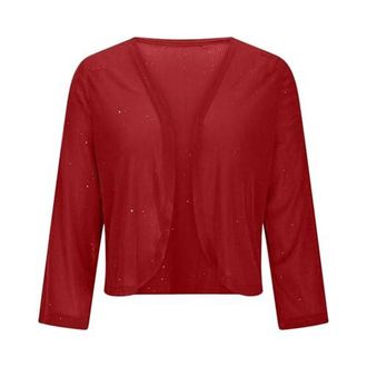Generic Femmes Cardigan &agrave; paillettes &agrave; manches longues pour femmes - Bol&eacute;ro brillant paillet&eacute; &agrave; la mode d&eacute;coup&eacute; brillant bomber vestes de soir&eacute;e couverture d&eacute;