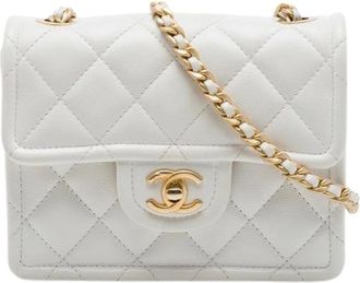Chanel Sac bandouli&egrave;re matelass&eacute; en cuir caviar Pre-owned - Femme - Pre-owned - Blanc - Taille: ONE Size