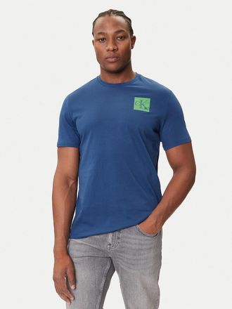 Calvin Klein Jeans T-Shirt Gradient Monogram LV04RC859G Blau Regular Fit