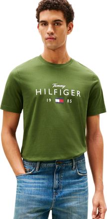 Tommy Hilfiger Herren Brand Love Big Hilfiger Tee Mw0Mw41455 S/S T-Shirt, Green (Mountain Pine), XL