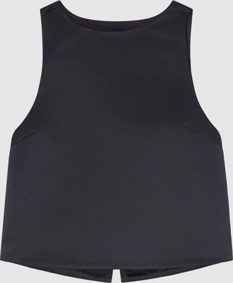 Ganni Top Duchesse Crossover Open Back Black