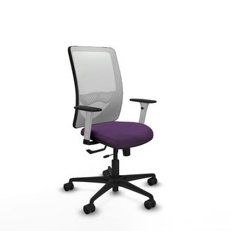 Piqueras y Crespo Schreibtischstuhl Zulema mit wei&szlig;en und schwarzen Armlehnen, h&ouml;henverstellbare Lendenwirbelst&uuml;tze, ausgestattet mit Syncro/Traslack und Schneideschaum