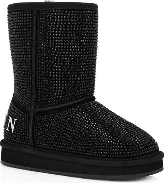 Philipp Plein Fake Suede Winter Boots Strass - - Shoes - Damen - Schwarzk - 37 EU