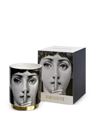Fornasetti bougie Silenzio en or (235 g) - Noir