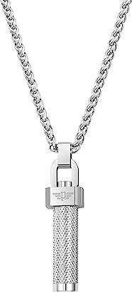 Police Urban Texture - Collier Homme - Acier Inoxydable - Pendentif &agrave; Vis - Fermoir Mousqueton - 50cm - PEAGN0001101, 50 cm, Acier inoxydable, Pas de gemme