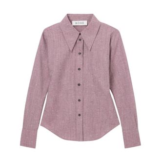 R&oacute;he Hw25 Fitted Tweed Shirt - - Blouses & Shirts - Damen - Rosa - S