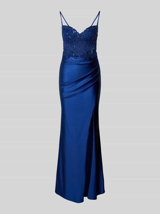 Jake*s Abendkleid mit floralem Spitzenbesatz