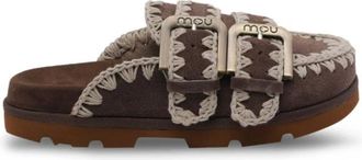 Mou Femme, Chaussures, Brun, Taille: 41 EU Low Bio Sabot Two-Buckles