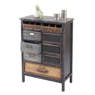 Mendler Apothekerkommode HWC-F34AM, Schubladenschrank, Tanne Holz massiv Vintage Shabby-Look 90x65x32cm