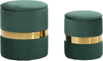 Mauro Ferretti Pouf avec rangement int&eacute;gr&eacute; Sheffild (Lot de 2)