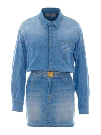 Elisabetta Franchi Robe Au Genou - Bleu