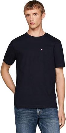 Tommy Hilfiger T-Shirt Manches Courtes Homme Essential avec Poche sur la Poitrine, Bleu (Desert Sky), XXL