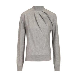 Givenchy Drapierter Pullover aus Wolle - - Knitwear - Damen - Grau - M
