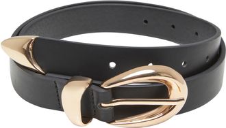 Urban Classics Chunky Buckle Loop Synthetic Leather Belt black/gold, L/XL