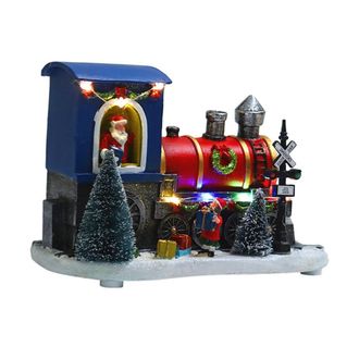 DOITOOL LED Weihnachtszug Dekor Vintage Modell mit Bunten LED Lichtern Sichere Materialien Tisch und Festtagsdekoration f&uuml;r Party und B&uuml;ro