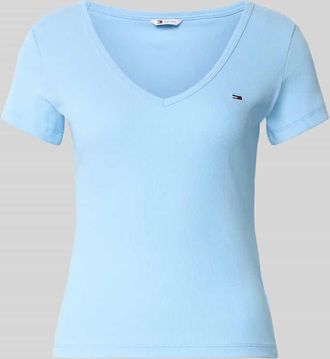 Tommy Jeans Slim Fit T-Shirt aus Baumwoll-Mix