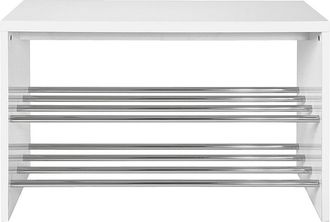 Home Design home24 Schuhbank Gustav II 81 x 55 x 30cm Weiß/Silber