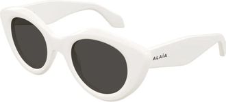 Alaia unisex, Accessoires, Blanc, Taille: 50 MM Lunettes de soleil oeil de chat arrondies en ac&eacute;tate