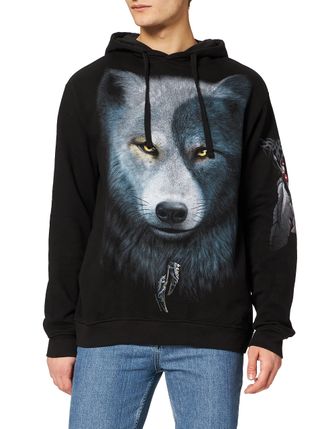 Spiral Wolf Chi Männer Kapuzenpullover schwarz L 100% Baumwolle Everyday Goth, Gothic