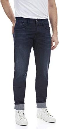 Replay Herren Jeans Anbass Slim-Fit Hyperflex Forever Dark mit Stretch, Bleu Fonc&eacute; 007 (Blau), 32W / 30L