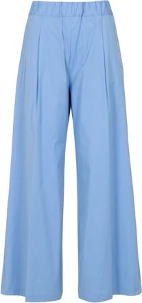 Semicouture Femme, Pantalons, Bleu, Taille: 36 FR Wide Pantalons
