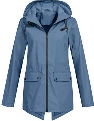 Generic Vestes pour femmes, manteau &agrave; capuche, coupe-vent, ample, d&eacute;contract&eacute;, uni, 2026, noir fonc&eacute;, 3XL