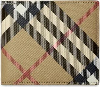 Burberry Homme, Accessoires, Beige, Taille: ONE Size Check Bi-Fold Wallet