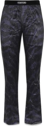 Tom Ford Pantalon de d&eacute;tente en soie m&eacute;lang&eacute;e - Homme - Pantalons - Brun - Taille: S