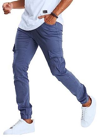 LEIF NELSON LN-9285 Pantalon pour homme, bleu, 33W x 32L