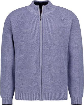 N.Z.A. Herren Cardigan blau Baumwolle unifarben