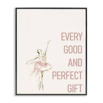 Stupell Industries Good & Ballerina Giclée-Kunst, gerahmt, Design von Kim Allen, 35,6 x 28,9 cm, Schwarz