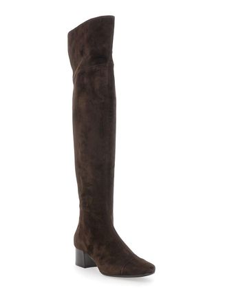 Carel Womens Brown Ankle Boots With Side Zip Closure Calf Suede