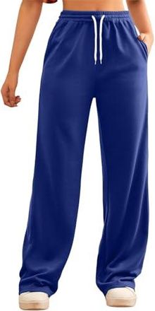 Generic Pantalon de surv&ecirc;tement ample &agrave; jambes larges pour femme, doublure en polaire, pantalon dentra&icirc;nement ample &agrave; jambes larges, taille &eacute;lastique, confort