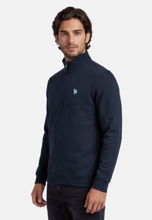 U.S.Polo Association Sweatshirt USChaase Herren Half-Zip - Pullover mit Stehkragen Baumwoll Sweatshirt mit Rei&szlig;verschluss und B&uuml;ndchen