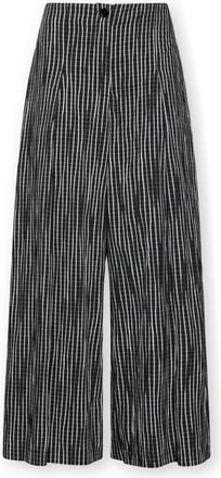 Elena Miro Femme, Pantalons, Noir, Taille: 42 FR Pantalon cropped pliss&eacute;